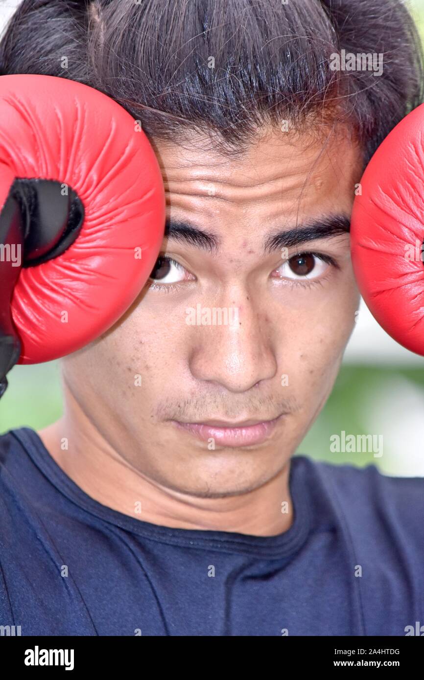 Wearing boxing gloves hi-res stock photography and images - Alamy