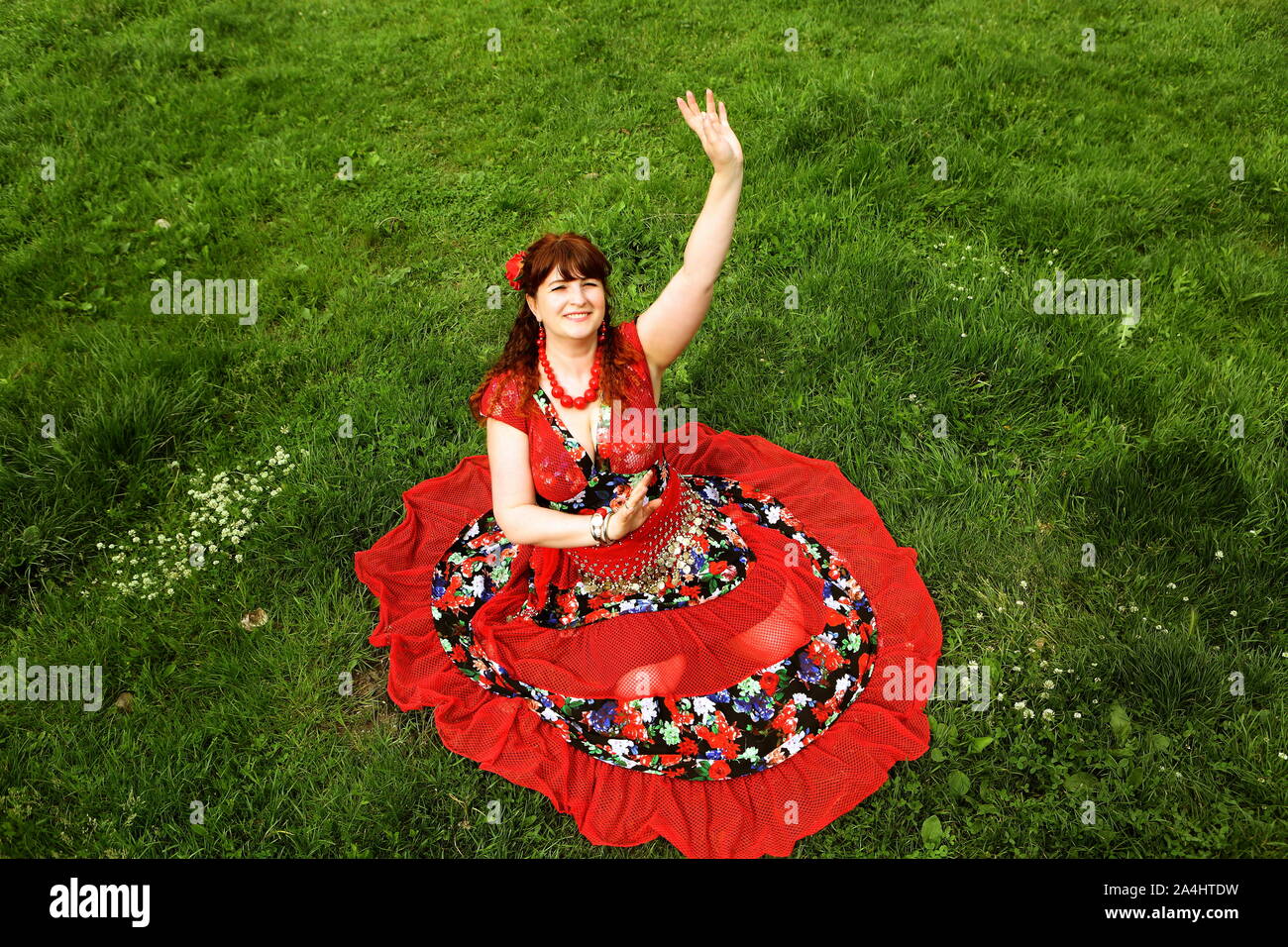 Beautiful gypsy woman dancing Stock Photo - Alamy