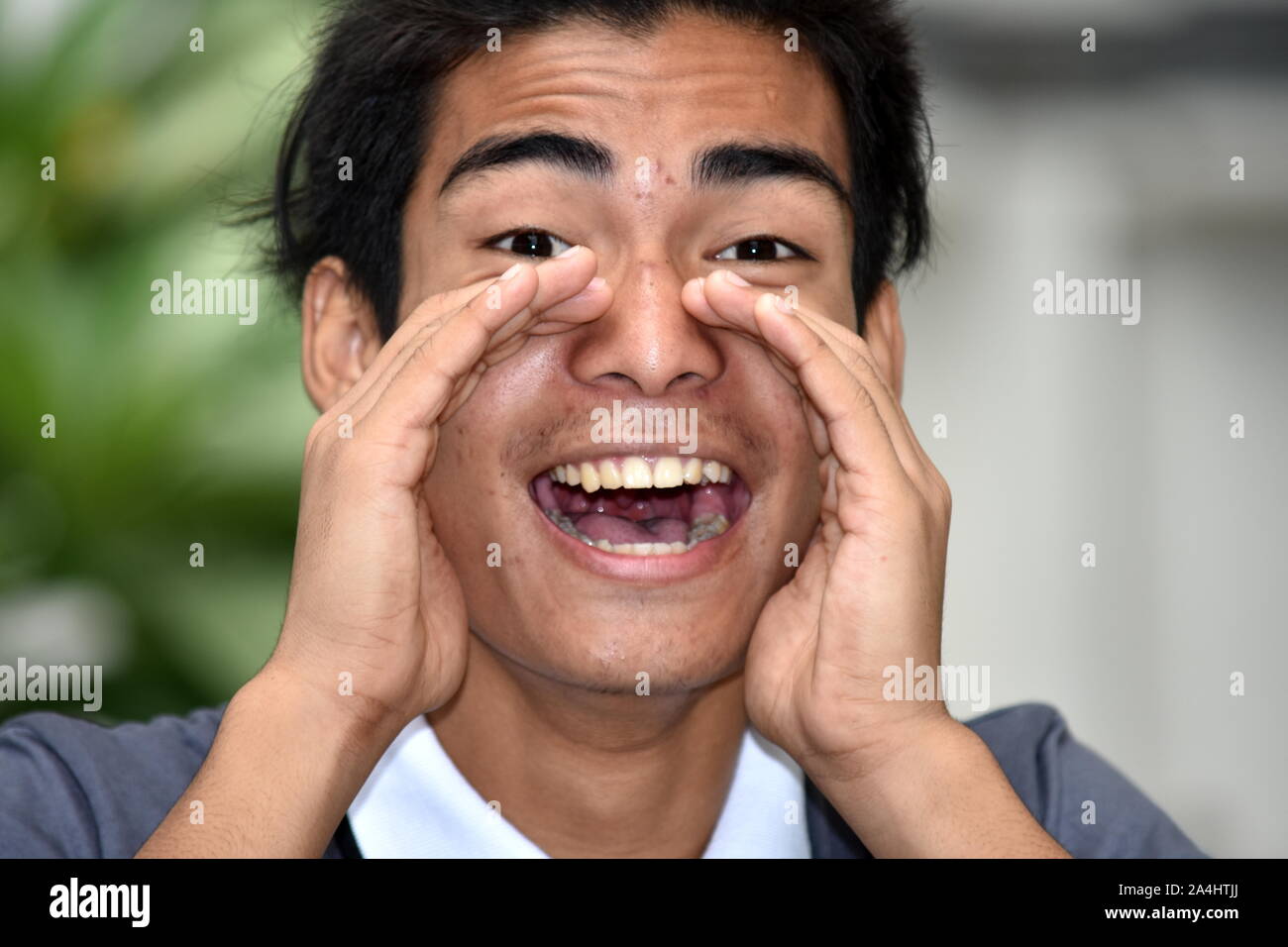 An Adult Male Shouting Stock Photo - Alamy