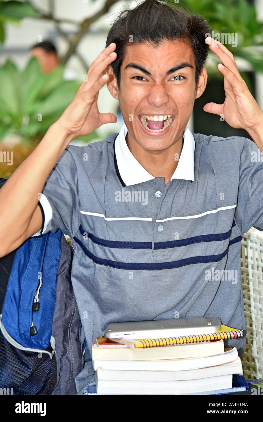 An Angry Young Diverse Student Stock Photo - Alamy