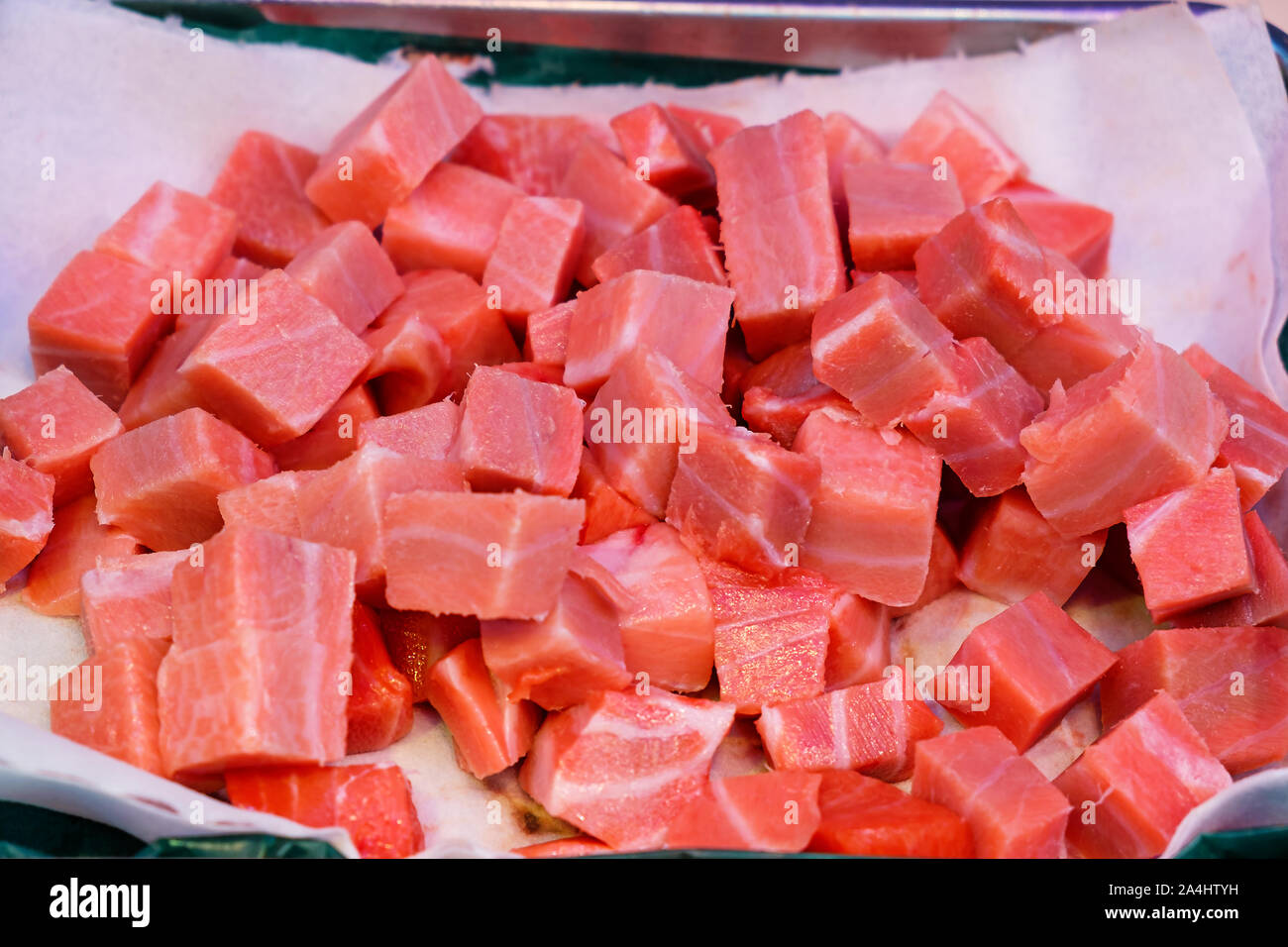 Closeup Tuna Sashimi In Freezer Stock Photo - Alamy