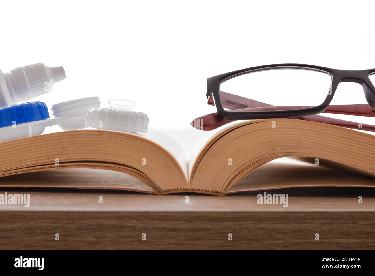 Different types of vision correction for reading books. Horizontal ...