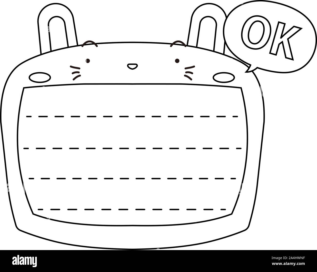 This is a illustration of Cute Rabbit noteboard Stock Photo - Alamy