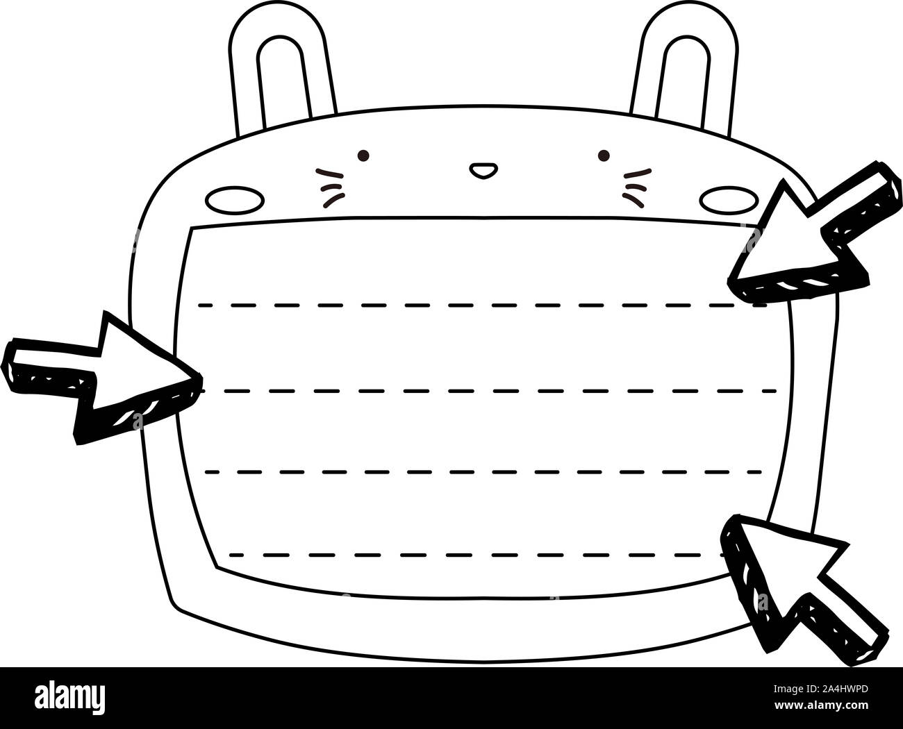 This is a illustration of Cute Rabbit noteboard Stock Photo - Alamy