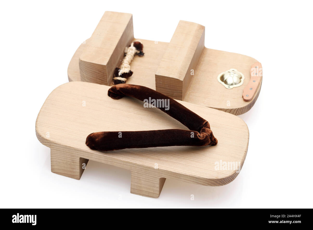 Traditional japanese sandals Geta isolated on white background Stock ...