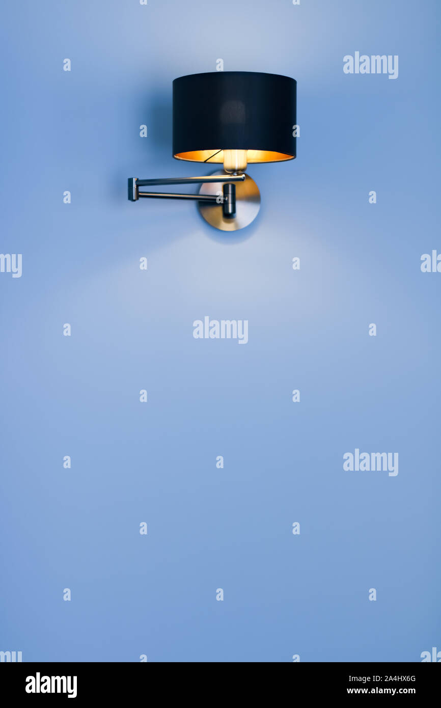 Interior design, indoor lamps and electricity concept - Golden lamp in ...