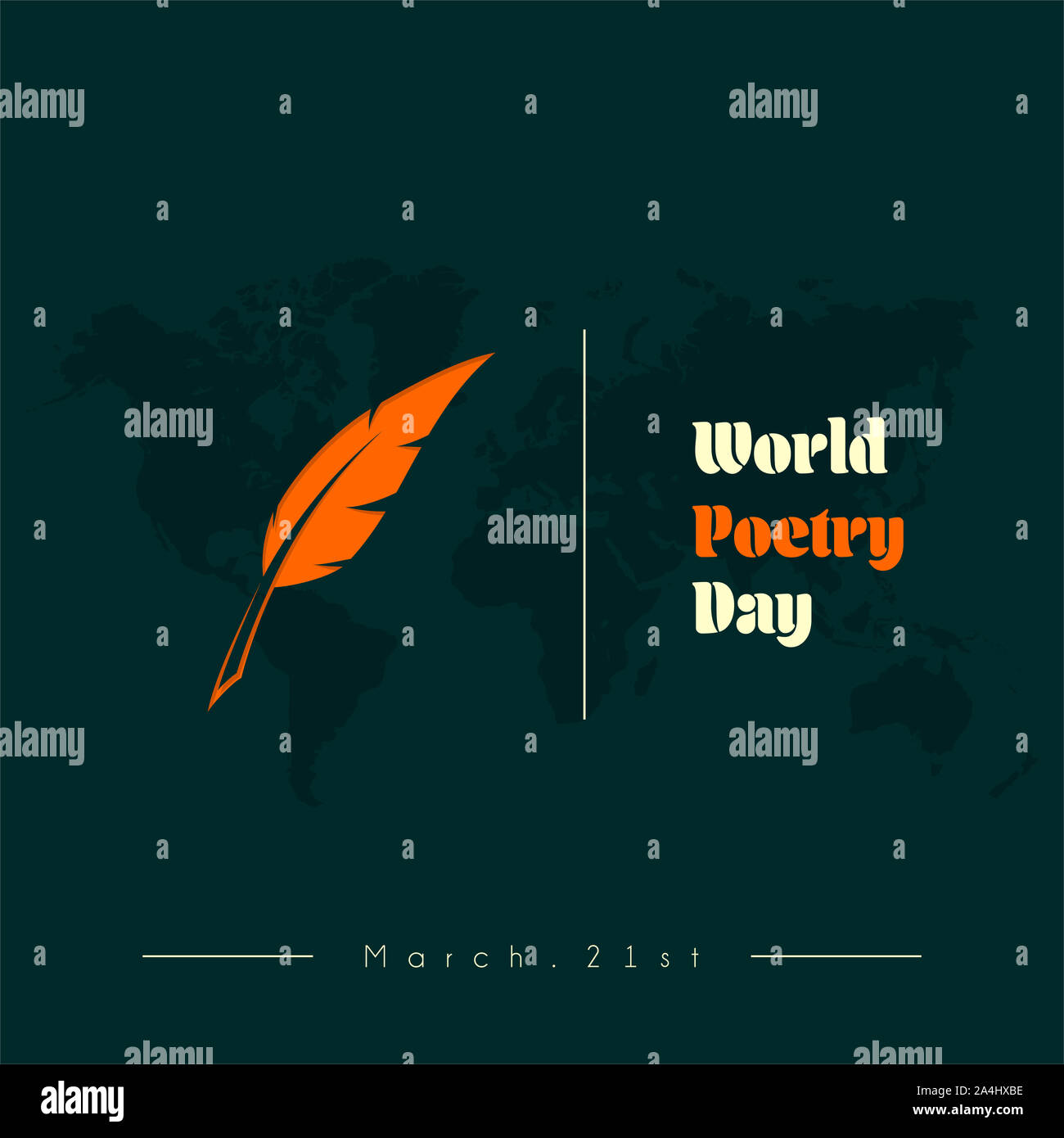 World Poetry Day on March 21st with Goose feather pen Stock Photo - Alamy