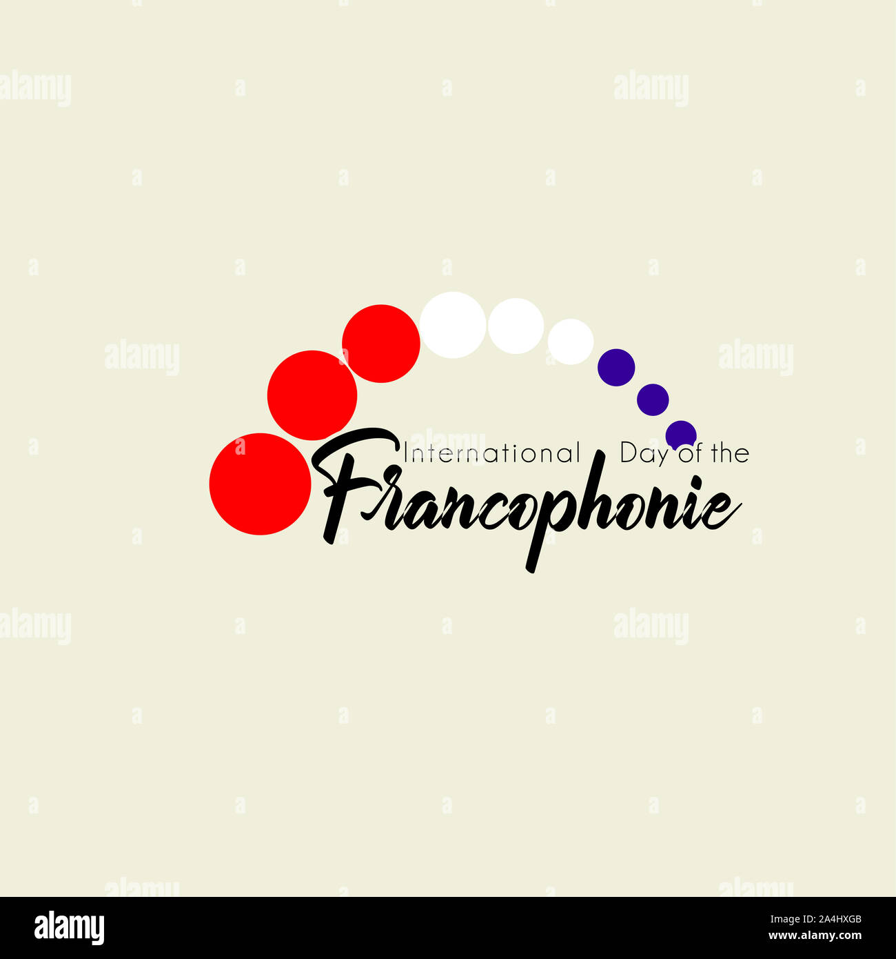 Typography design for International Day of the Franco phone with flying ...