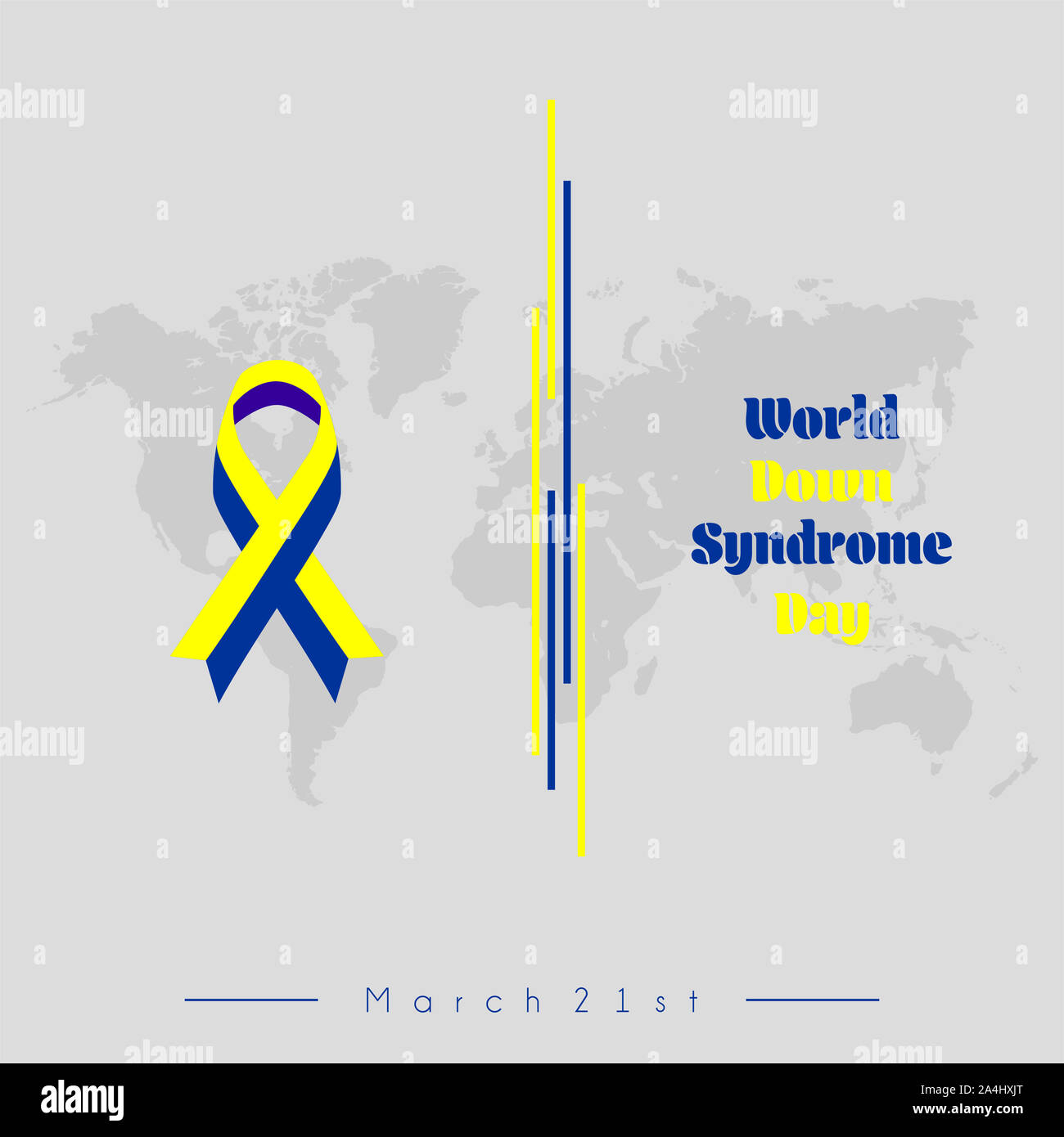 World Down Syndrome Day on March 21 with banner vector design Stock ...