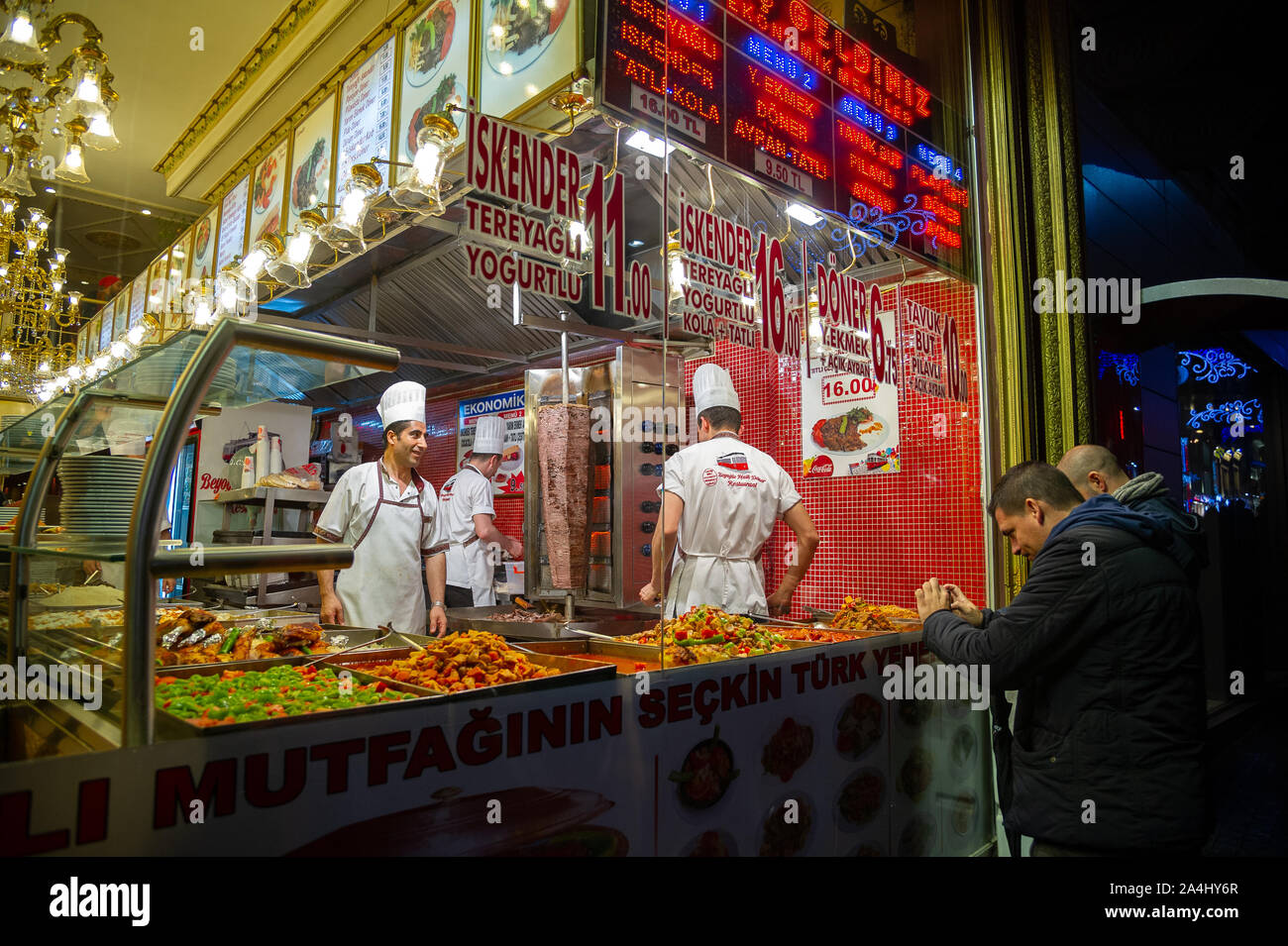 Istanbul, Turkey. 12.01.2012.Fast food shop, characteristic of Istanbul ...