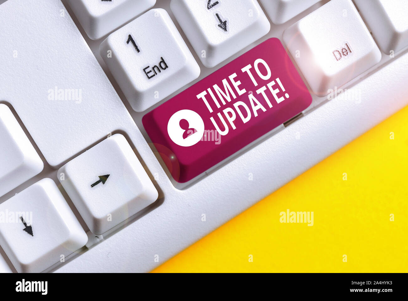 Writing note showing Time To Update. Business concept for this is right ...