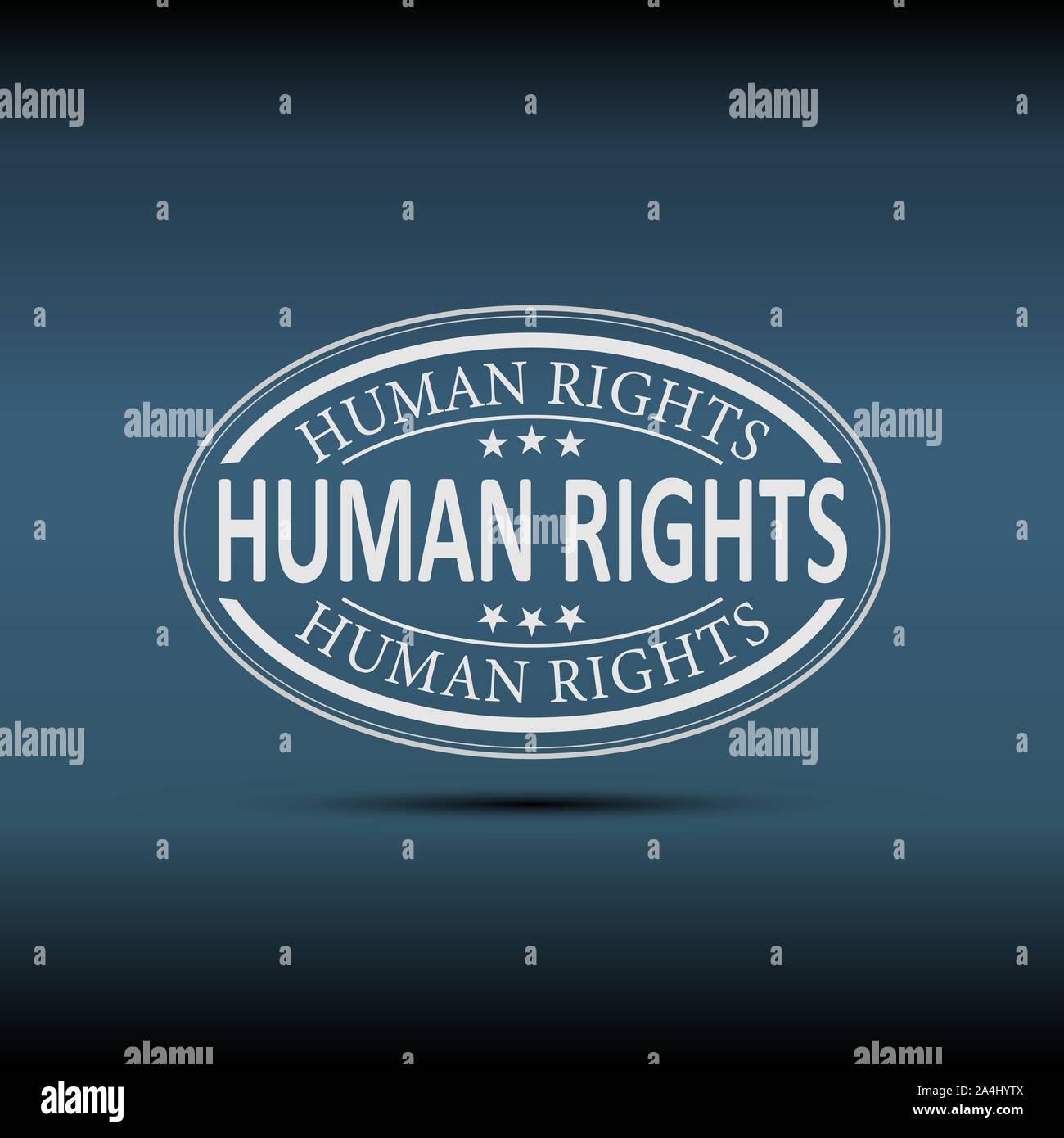 Human Right Vector Image logo badge icon on a blue background Stock ...