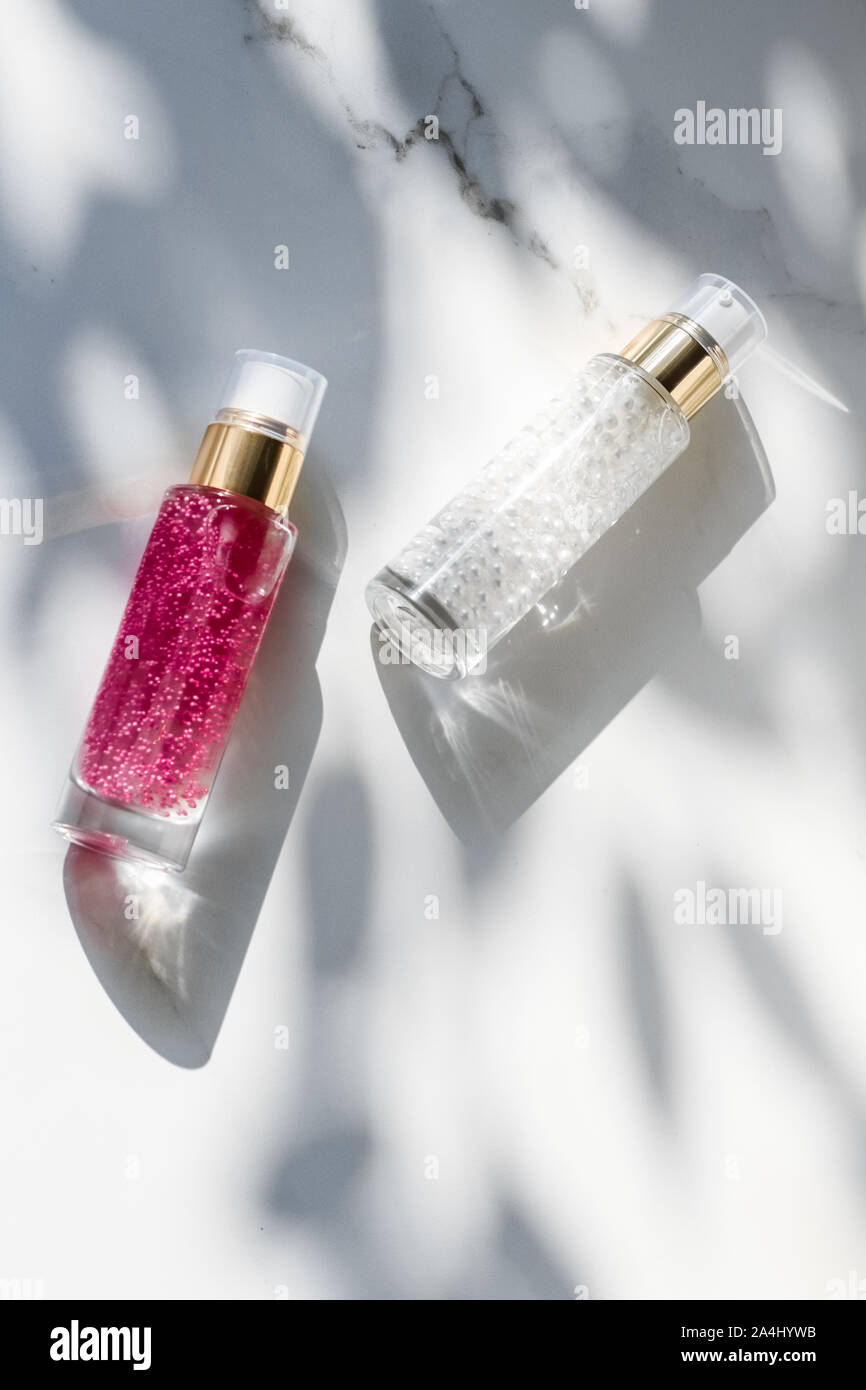 Cosmetic branding, packaging and make-up concept - Skin care serum and ...