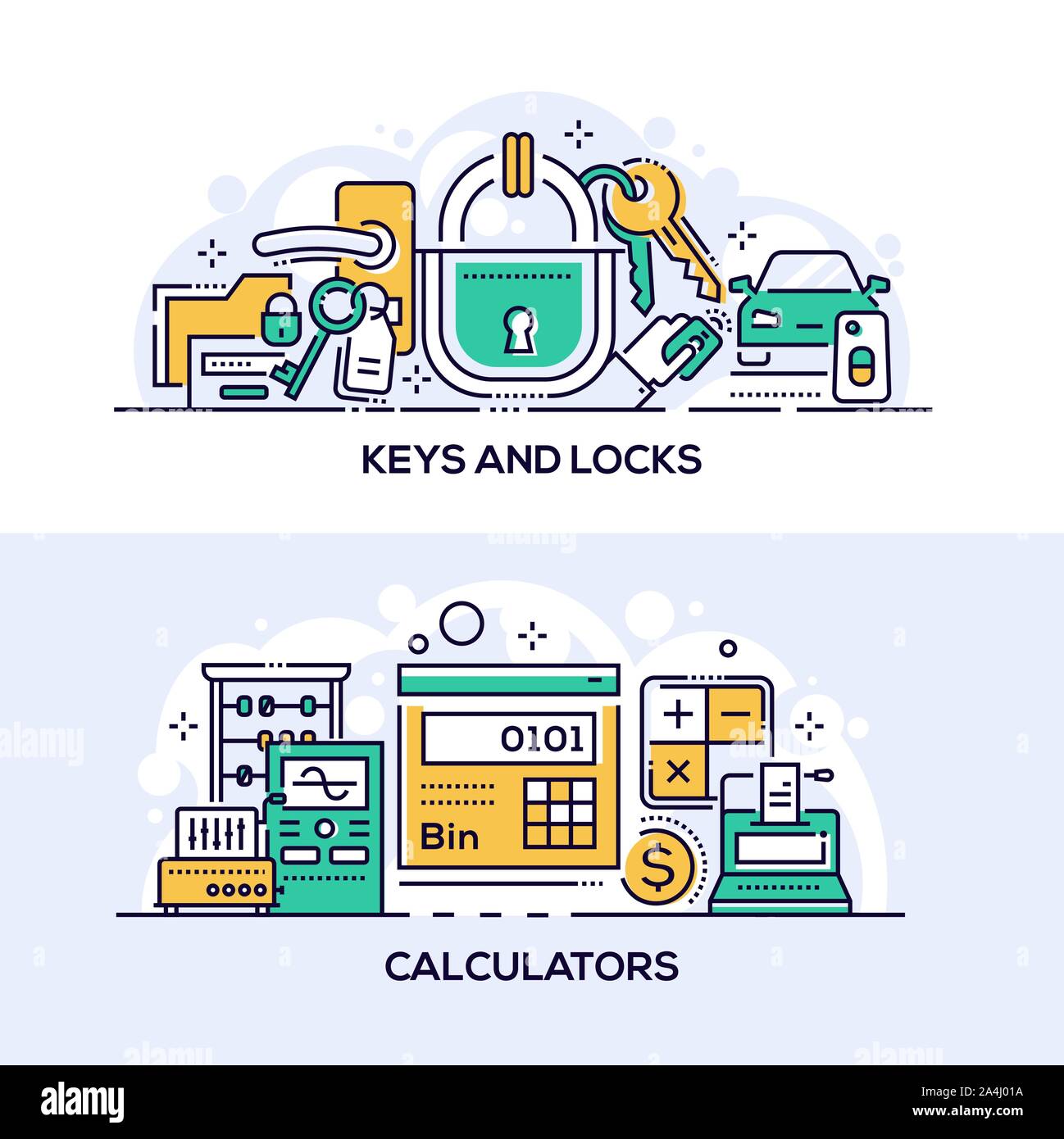 Old electronic calculator Stock Vector Images - Alamy