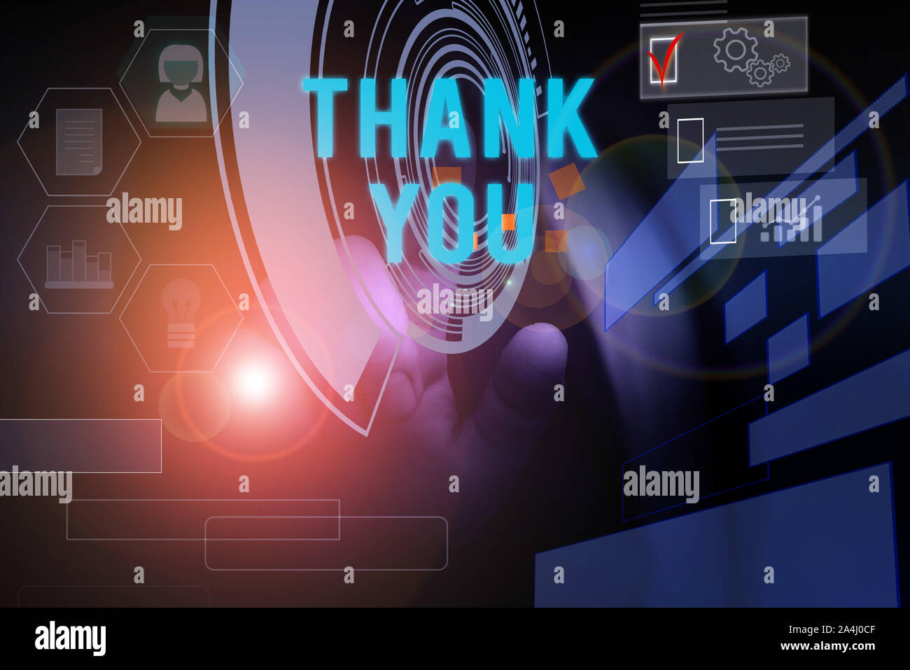 Text sign showing Thank You. Business photo text a polite expression ...