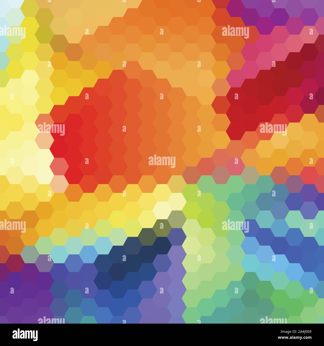 rainbow colored colors. vector hexagons. abstract background. layout ...