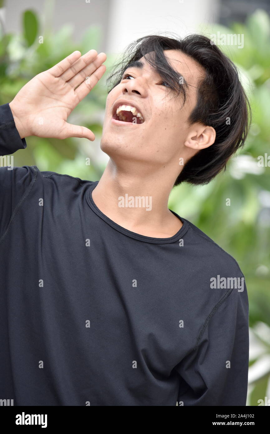 Young Diverse Man Yelling Stock Photo - Alamy
