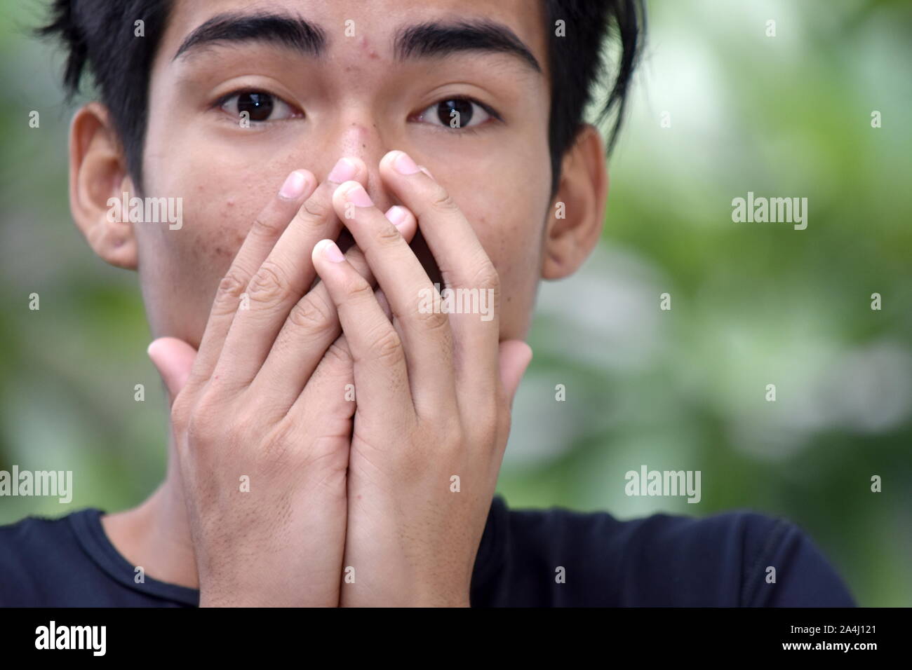 An Ashamed Male Man Stock Photo - Alamy