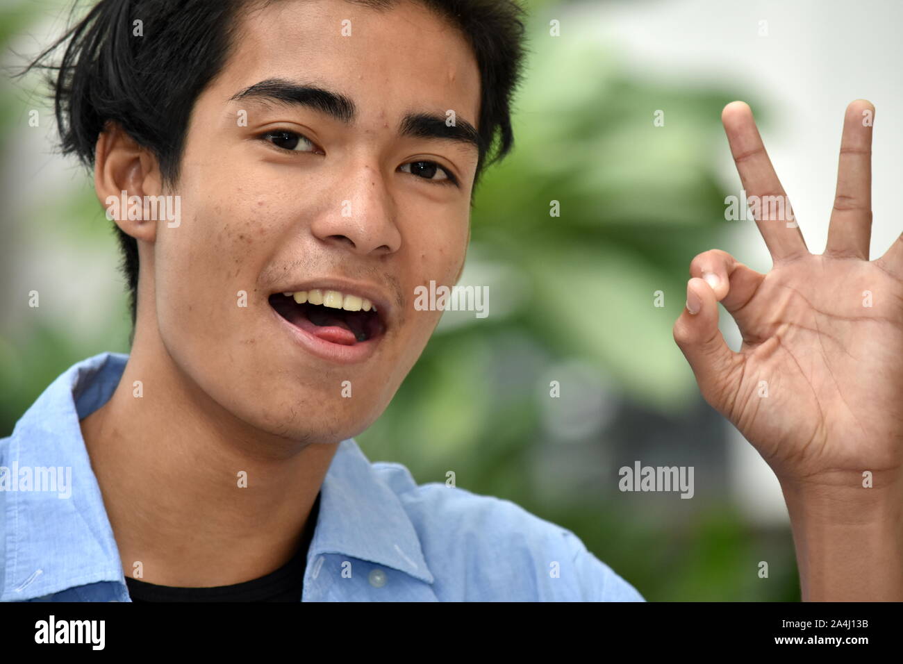 Person And Okay Sign Stock Photo - Alamy