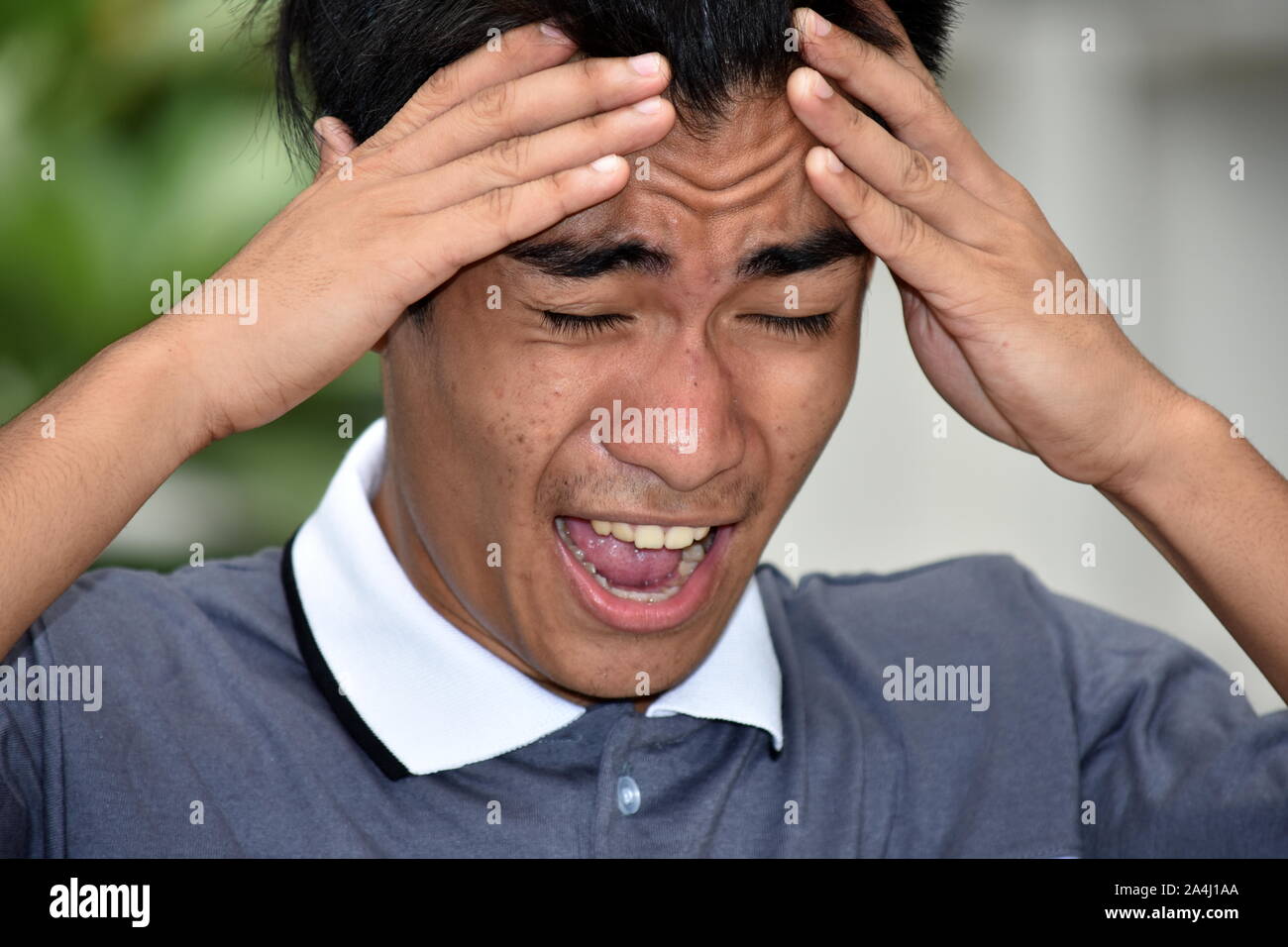 Stressful Young Man Stock Photo - Alamy