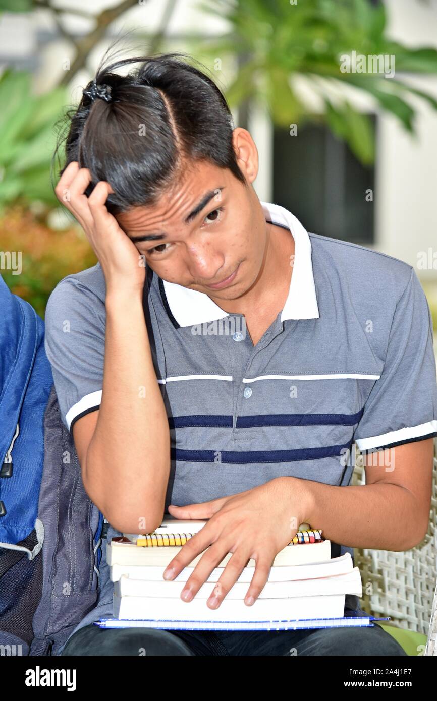 Diverse Male Student Under Stress Stock Photo - Alamy