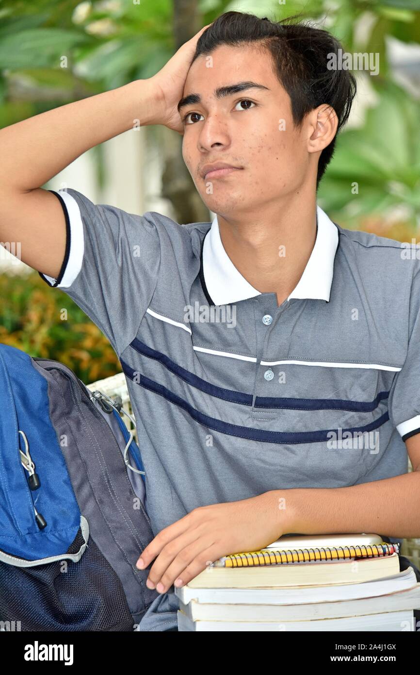 Worried Male Student Stock Photo - Alamy