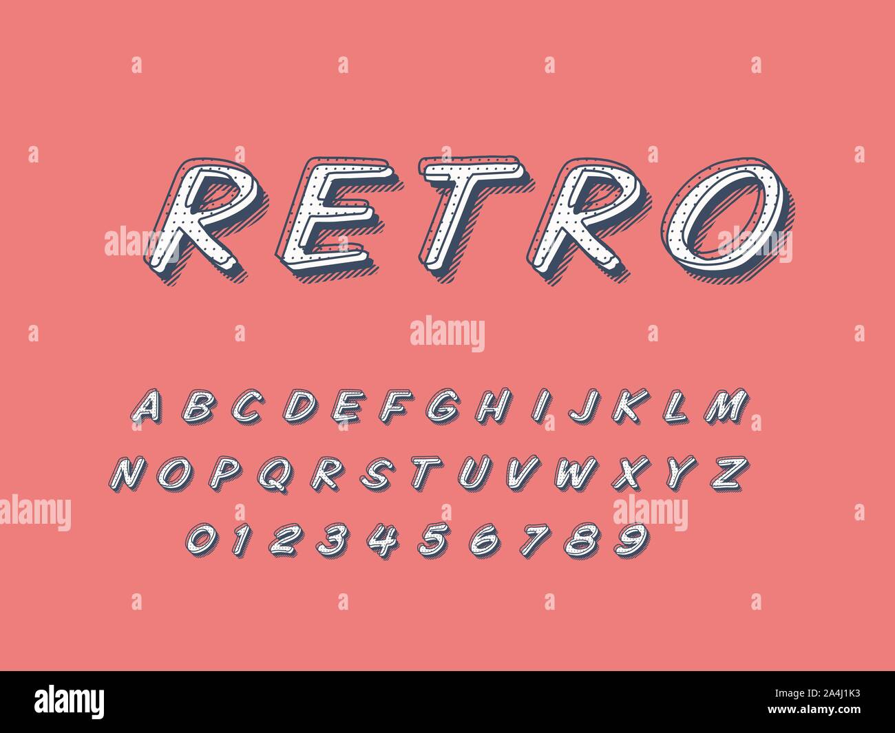 Retro color font and alphabet. Stock vector Stock Vector Image & Art ...