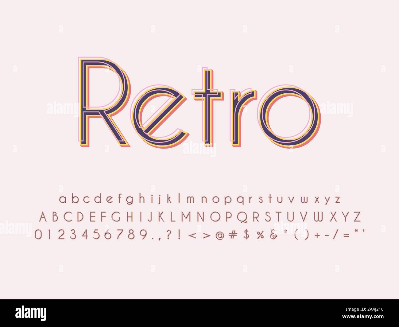 Retro color font and alphabet. Stock vector Stock Vector Image & Art ...