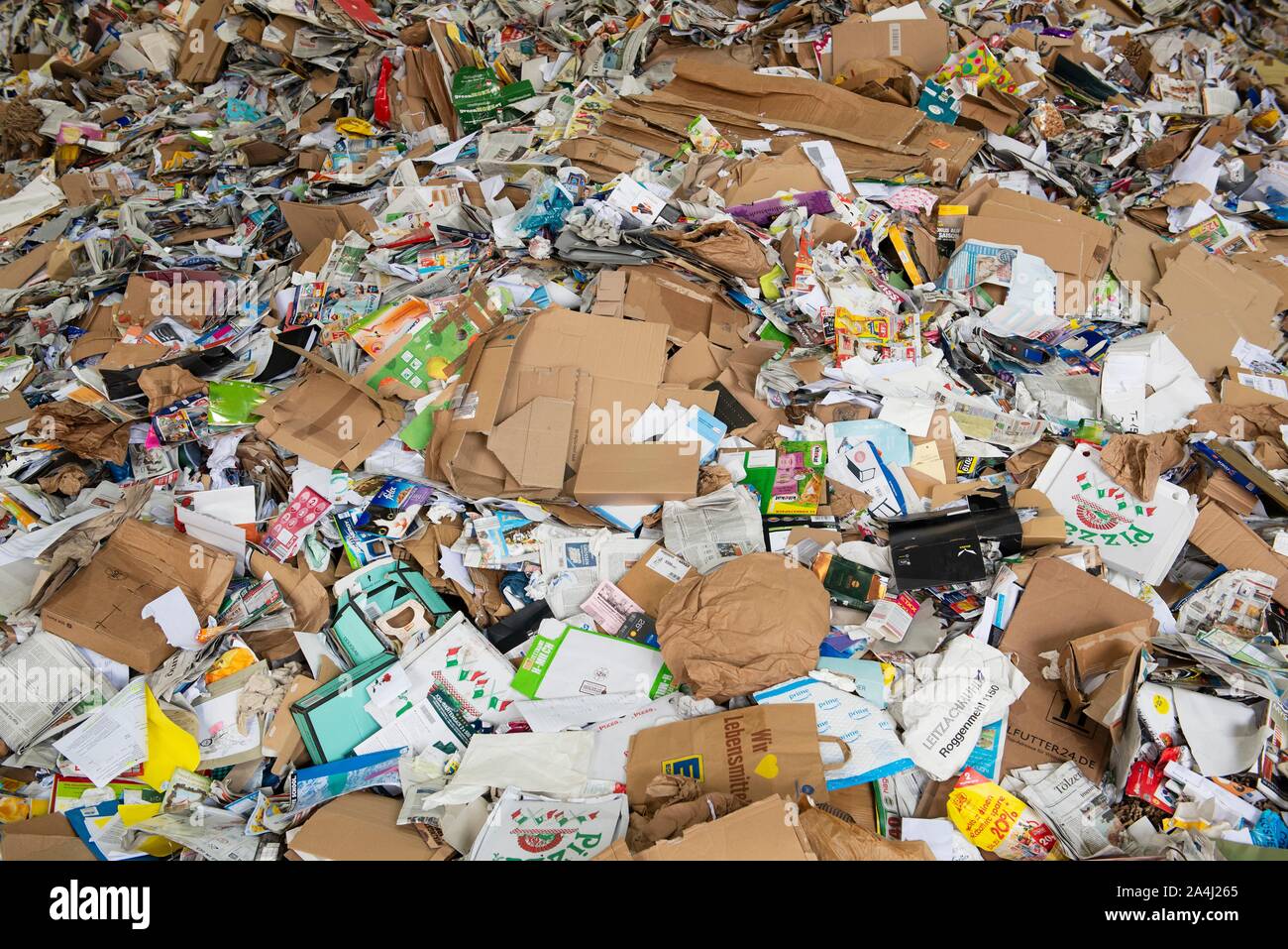 Cardboard and waste paper, Germany Stock Photo - Alamy