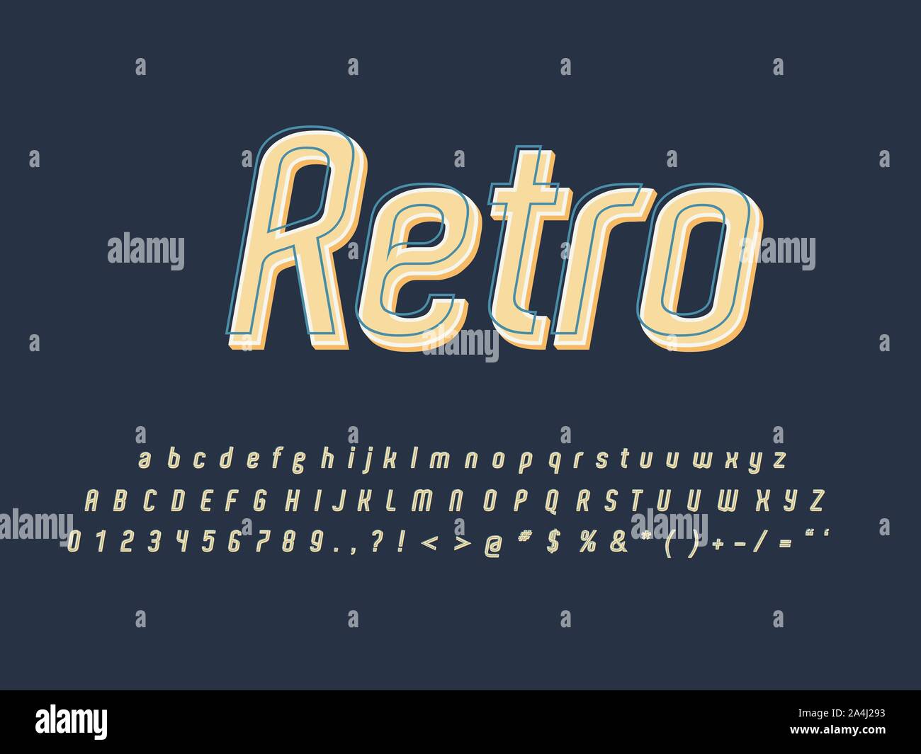 Retro color font and alphabet. Stock vector Stock Vector Image & Art ...