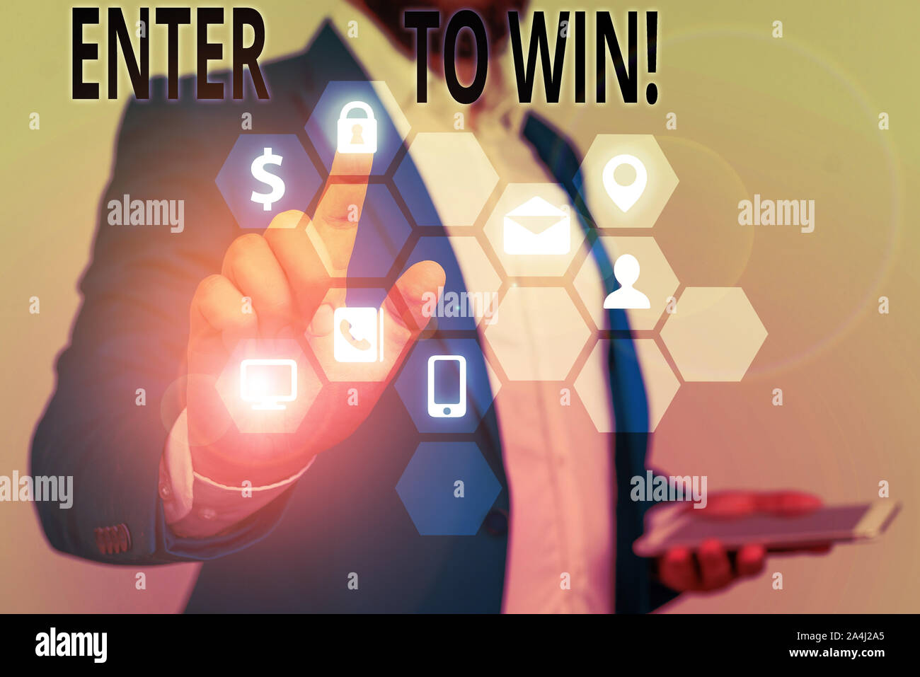 Conceptual hand writing showing Enter To Win. Concept meaning ...