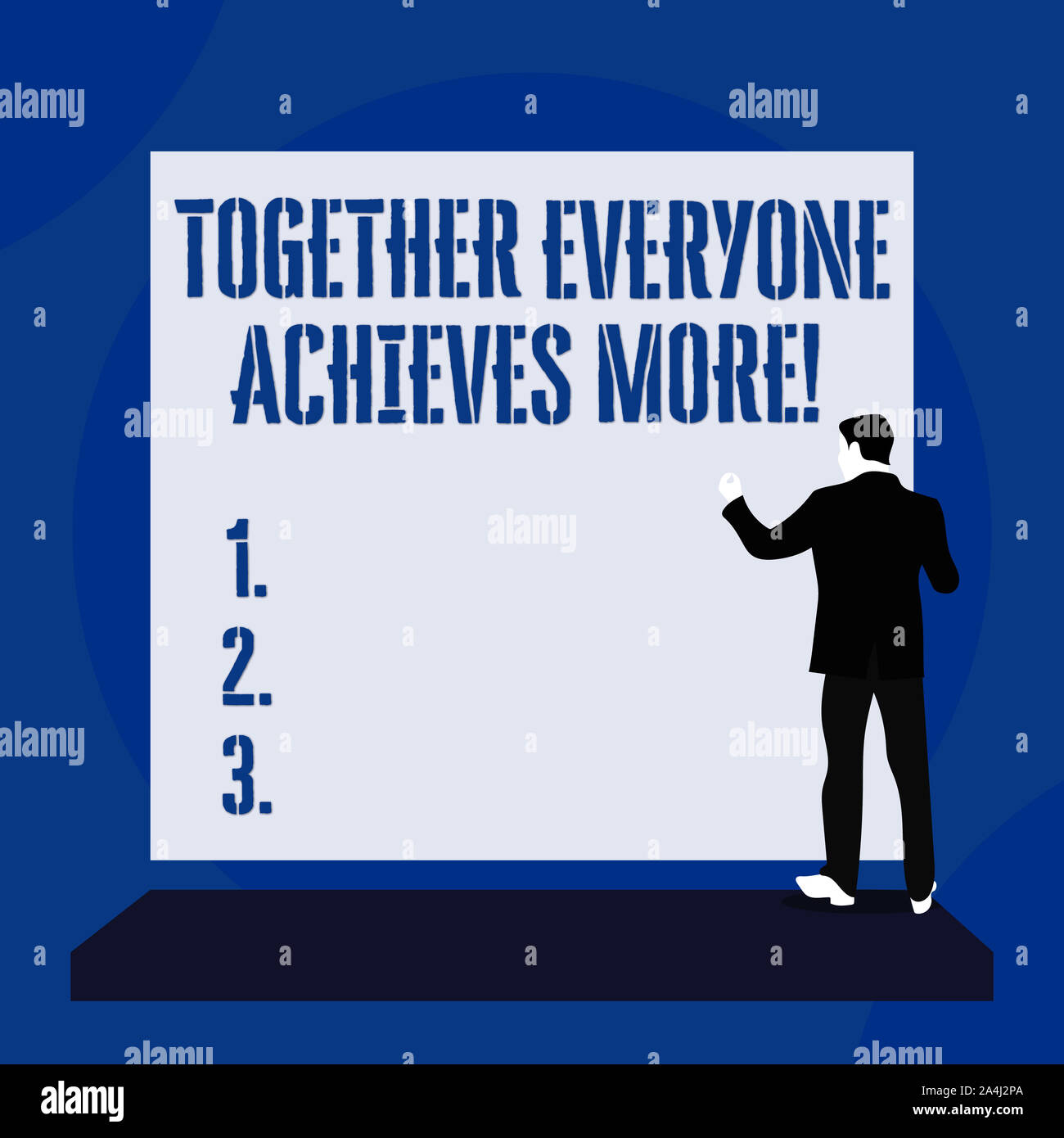 Text sign showing Together Everyone Achieves More. Business photo text ...