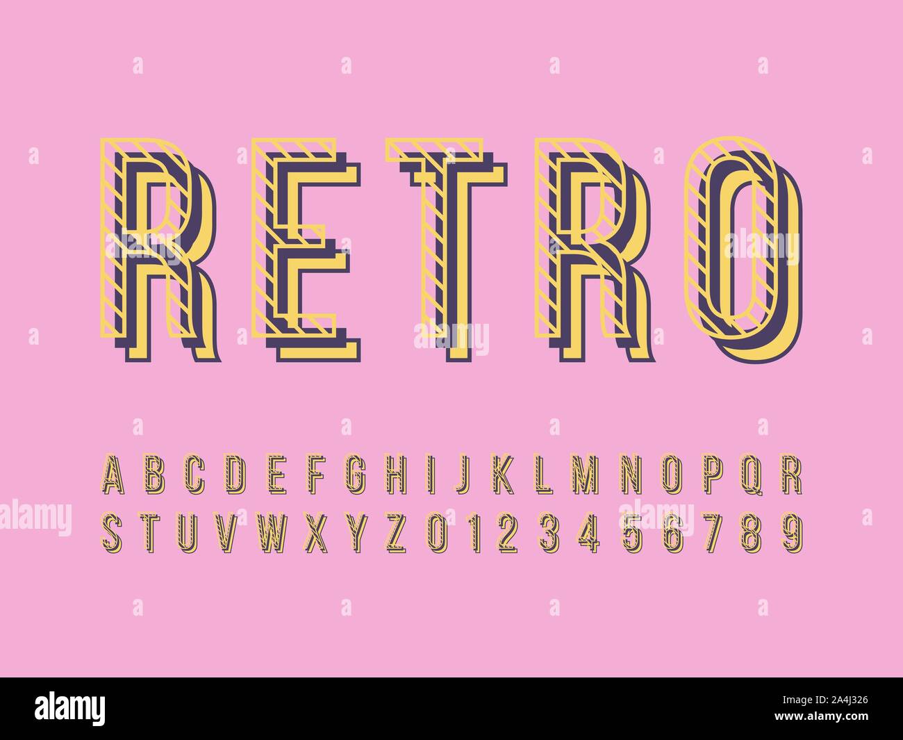 Retro color font and alphabet. Stock vector Stock Vector Image & Art ...