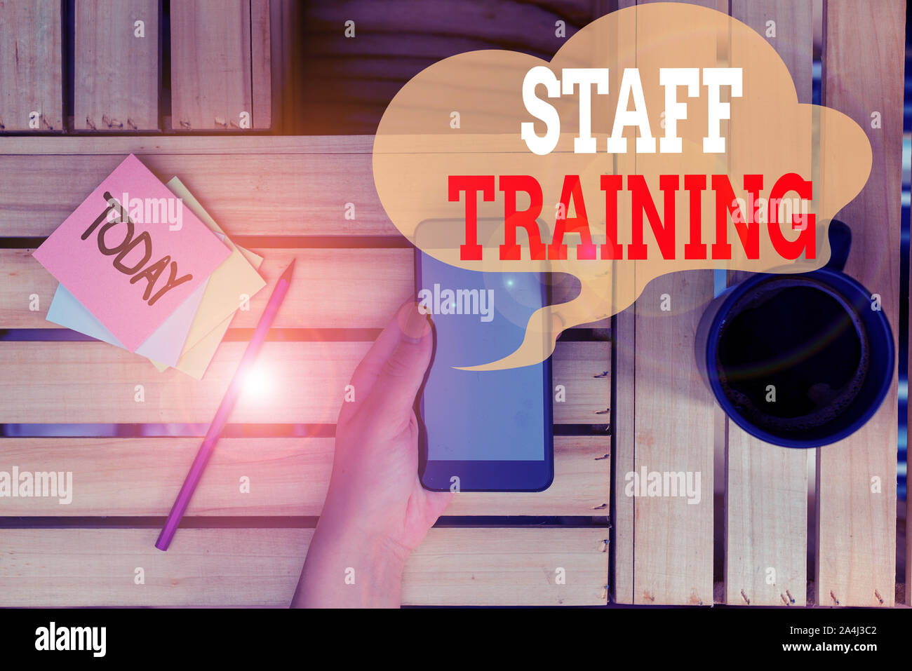 Text sign showing Staff Training. Business photo text program that ...