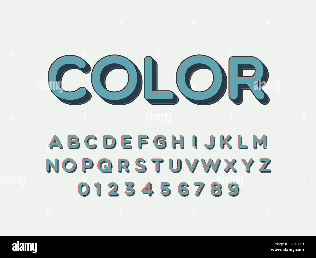 Retro color font and alphabet. Stock vector Stock Vector Image & Art ...