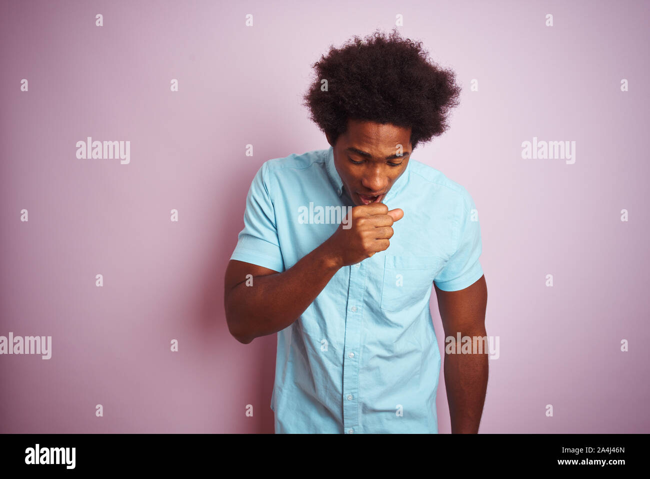 Sick african man coughing standing hi-res stock photography and images ...