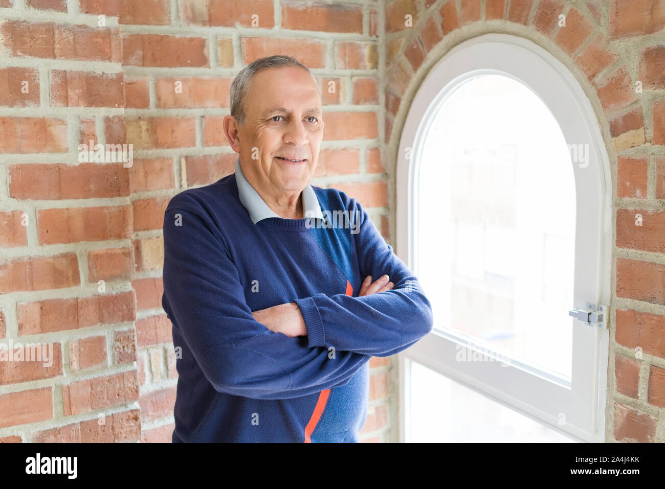 Handsome middle age senior man smiling cheerful, happy and positive ...