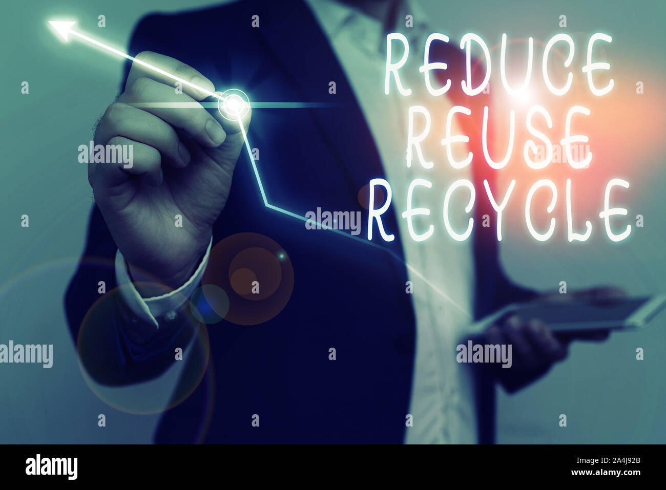 Conceptual hand writing showing Reduce Reuse Recycle. Concept meaning ...