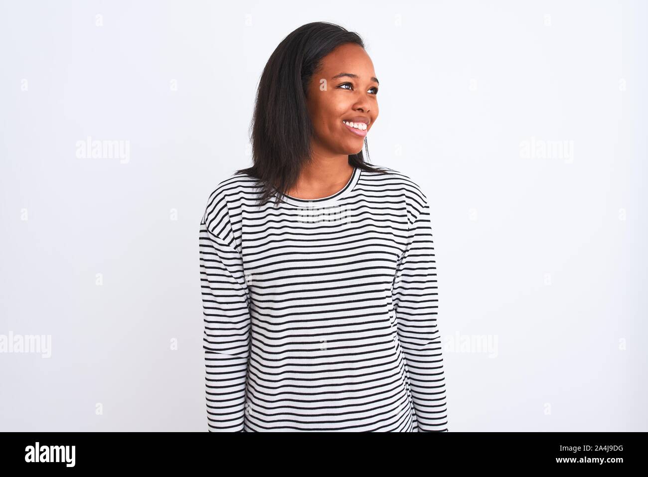 Beautiful young african american woman wearing winter sweater over ...