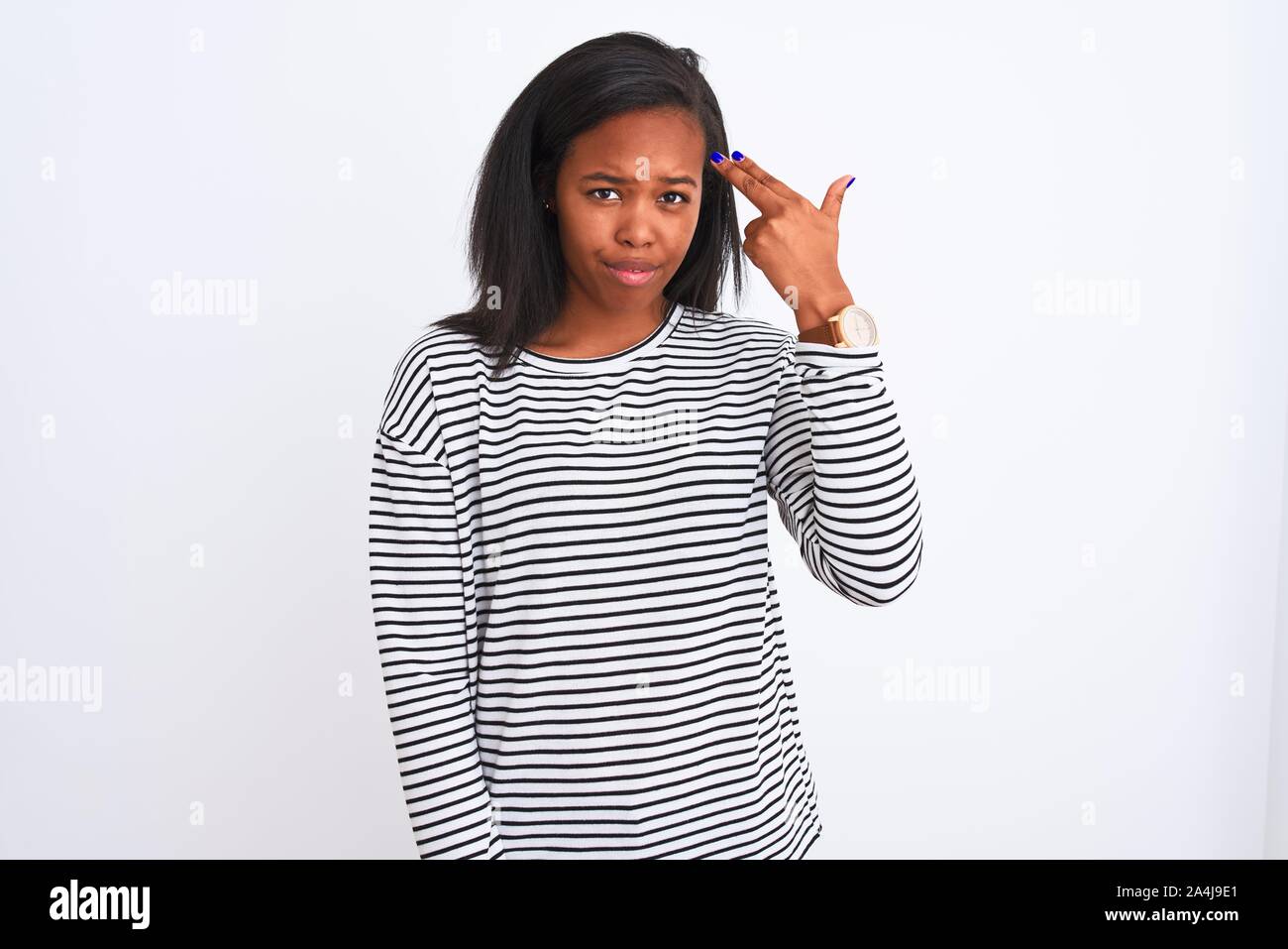 Beautiful young african american woman wearing winter sweater over ...