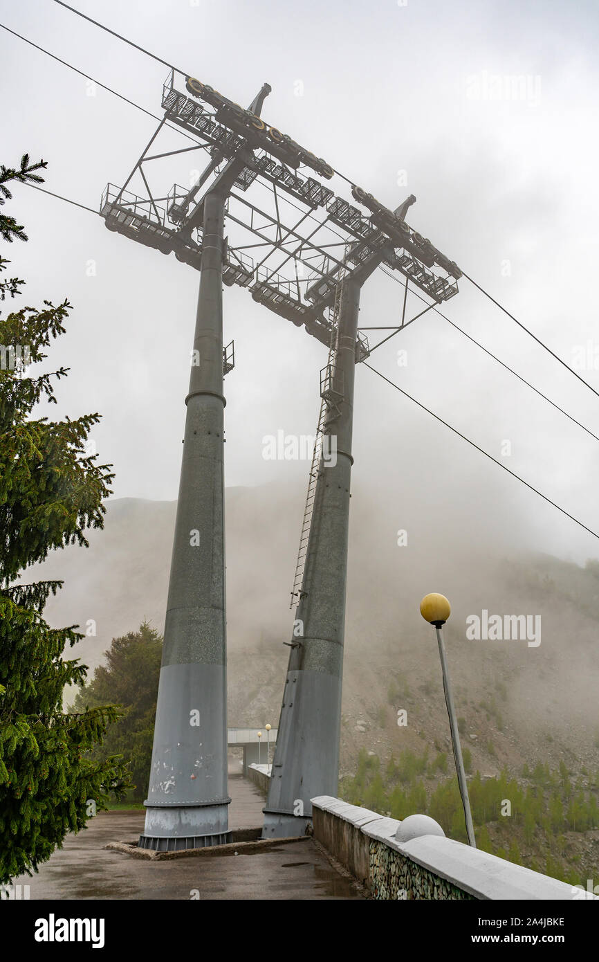 Almaty Medeo Outdoor Ice Rink Skating Stadium View of the Cable Car ...