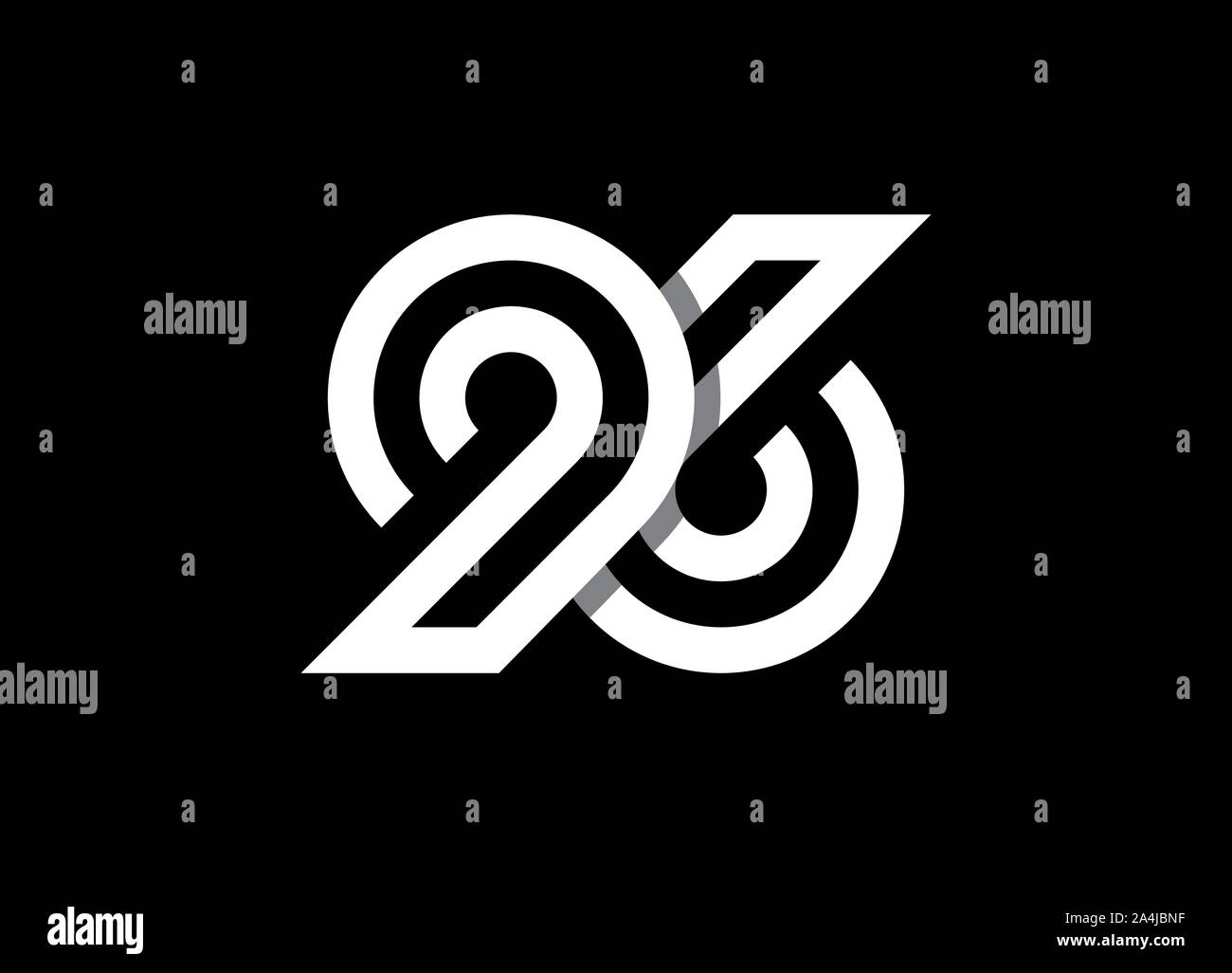 Minimalist 96 number logo sign and symbol. Black and white Stock Vector ...