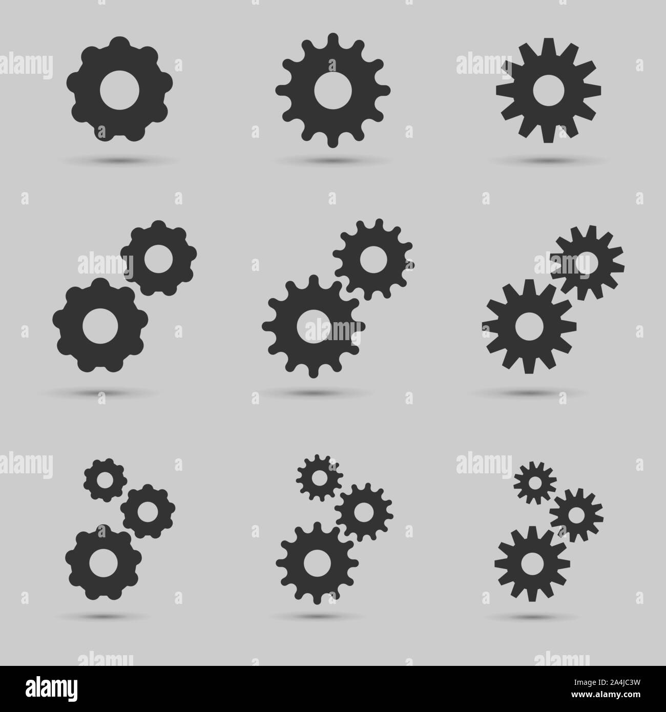 Gears. Gear icon set. Teamwork concept. Mechanism symbol, Settings icon ...