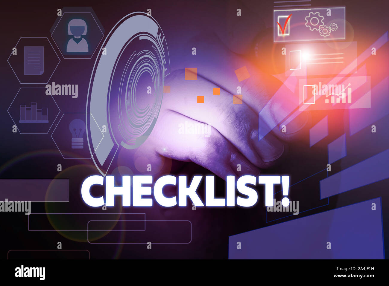 Text sign showing Checklist. Business photo showcasing list items ...