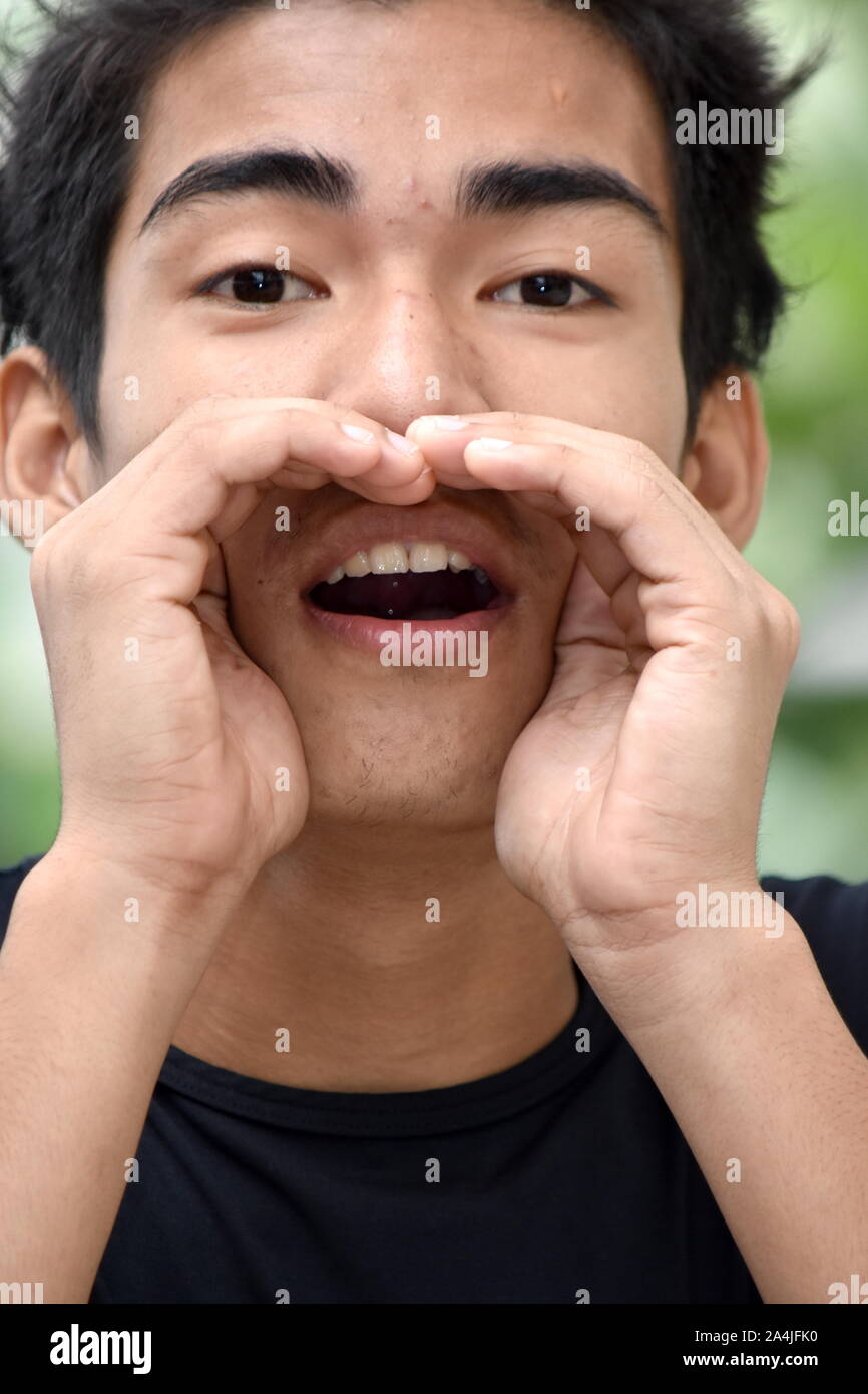 An Adult Male Yelling Stock Photo - Alamy