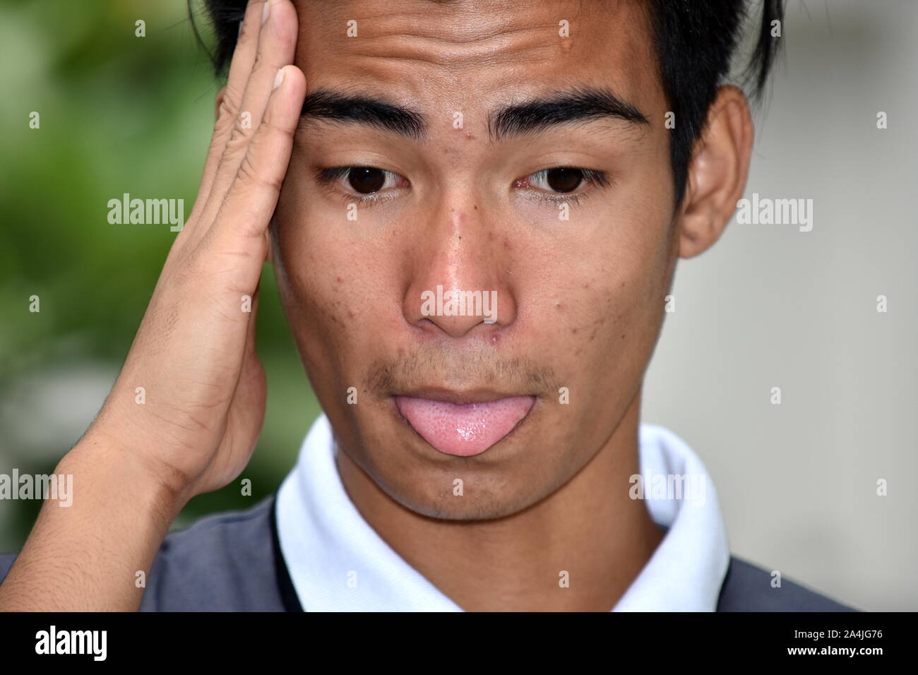 An Anxious Male Man Stock Photo - Alamy
