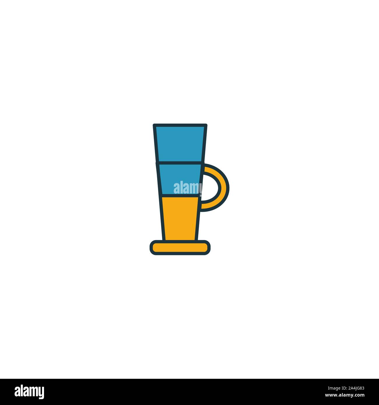 Latte icon. Thin line symbol design from coffe shop icon collection. UI ...