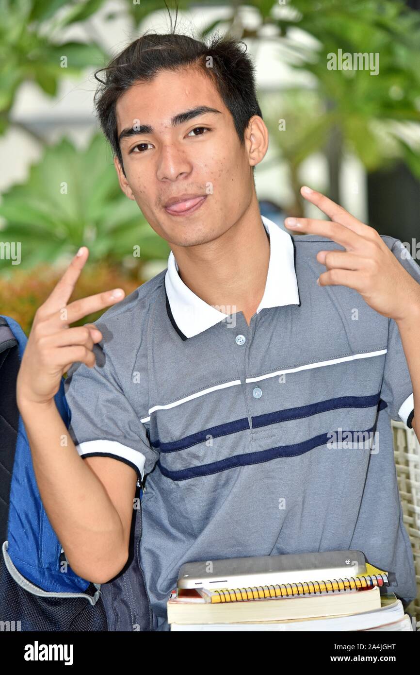 University Diverse Boy Student Having Fun Stock Photo - Alamy