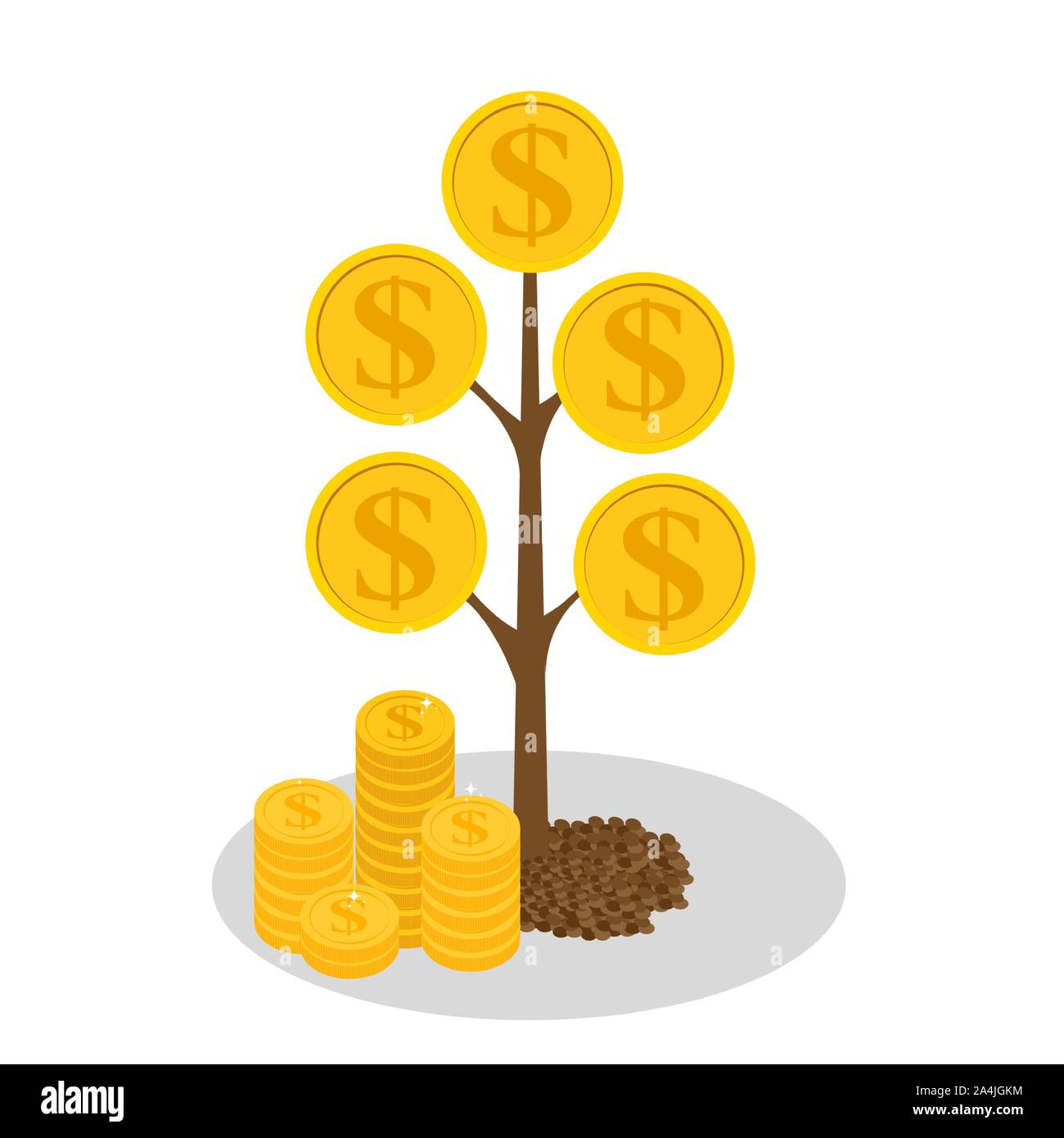 Financial concept. Money tree - symbol of successful business. Vector ...