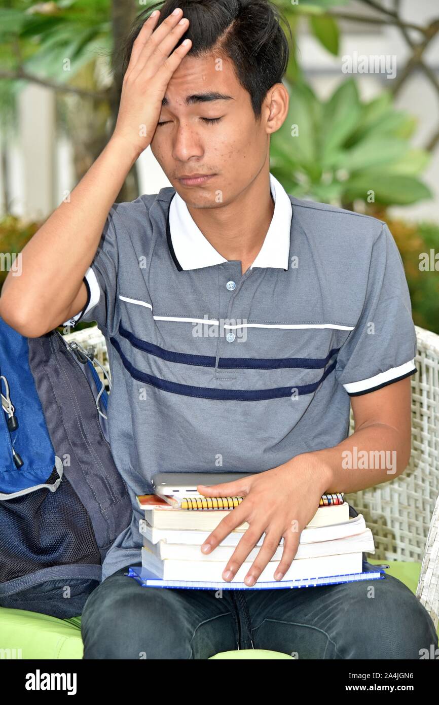 Forgetful Male Student Stock Photo - Alamy
